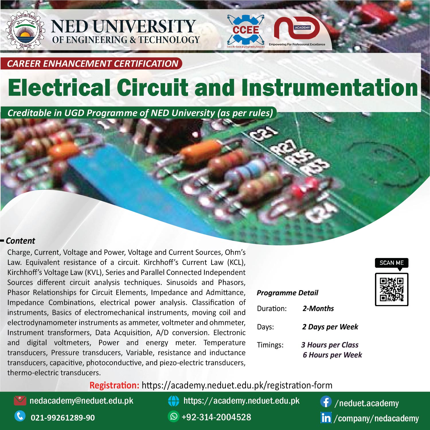Electrical Circuit and Instrumentation | NED Academy - CCEE | CMPP | PTMC